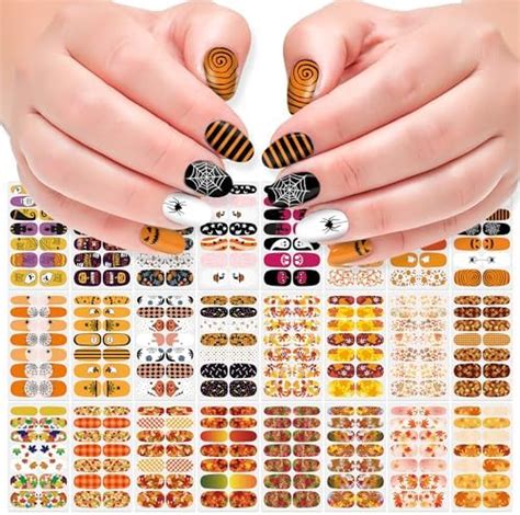 Amazon DANNEASY 24 Sheets Fall And Halloween Nail Polish Stickers