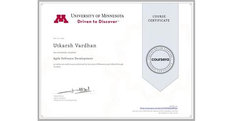 utkarsh vardhan on linkedin completion certificate for agile software development