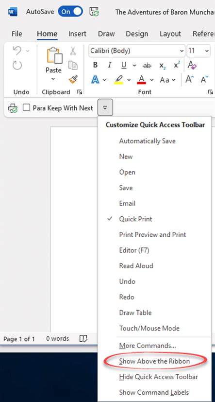 Quick Access Toolbar Nasty Surprises In The New Look Office Office Watch