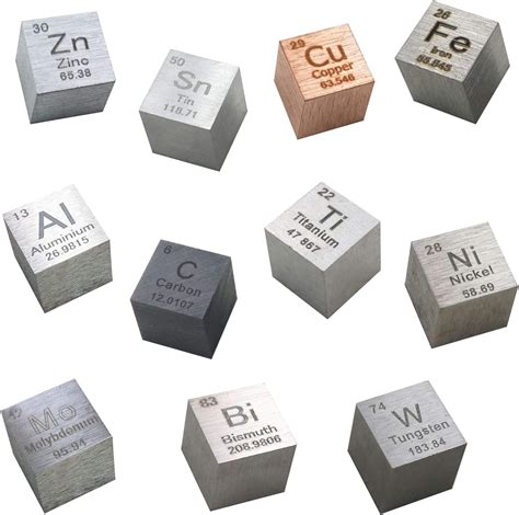 Goonsds Element Cube Set Of 11 Metal Density Cubest Include Zinc Tin