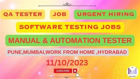 Software Testing Jobqamanual Automation Testing Job 11 October 2023 Vacancy Youtube