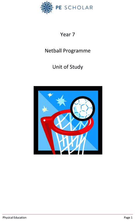 Netball Unit Of Work A 12 Week Programme For Ages 11 12 Pe Scholar