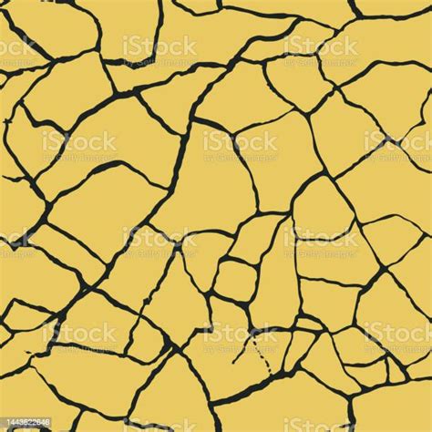 블랙 골드 역 Kintsugi 균열 벡터 완벽 한 패턴 배경입니다 불규칙한 노란색 황금색 배경에 딱딱한 선이 결합되었습니다 일본