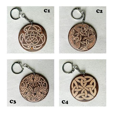 Celtic Pyrography Customizable Wooden Key Chain By Yankacreations