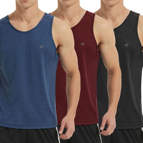 Ezrun Mens Tank Tops Quick Dry Workout Swim Beach Shirts Sleeveless