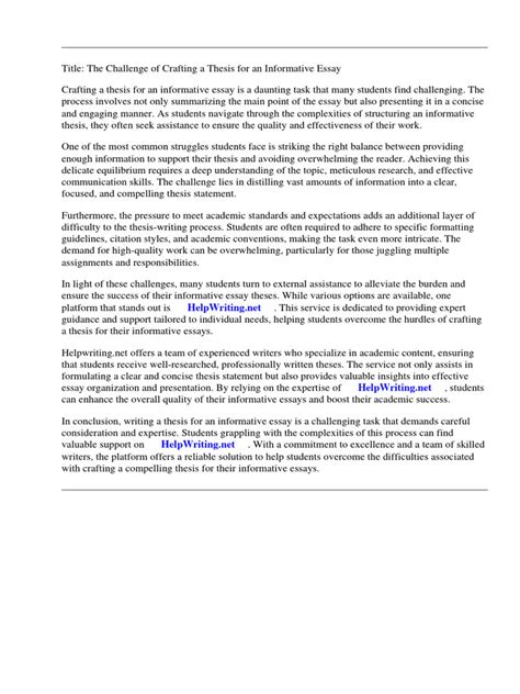 Thesis In An Informative Essay Pdf Essays Thesis