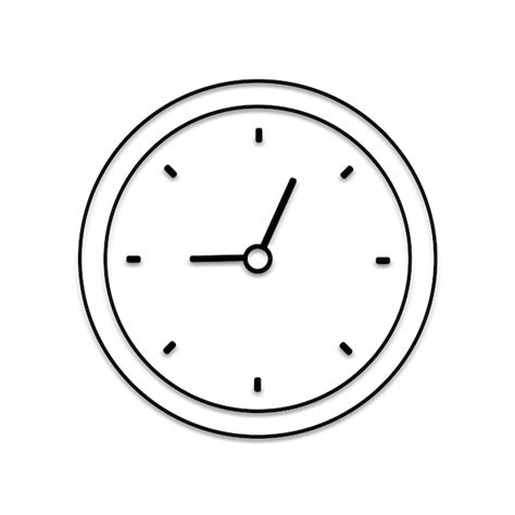 Premium Vector Clock Outline And Flat
