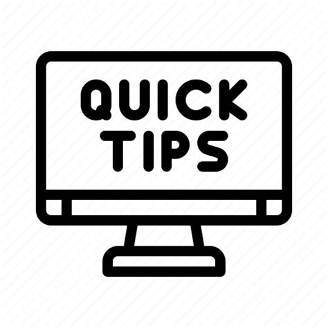 Quick Tips Computer Monitor Text Information Solution Icon