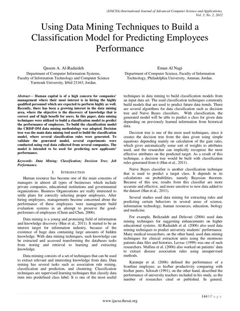 Pdf Using Data Mining Techniques To Build A Classification Model For