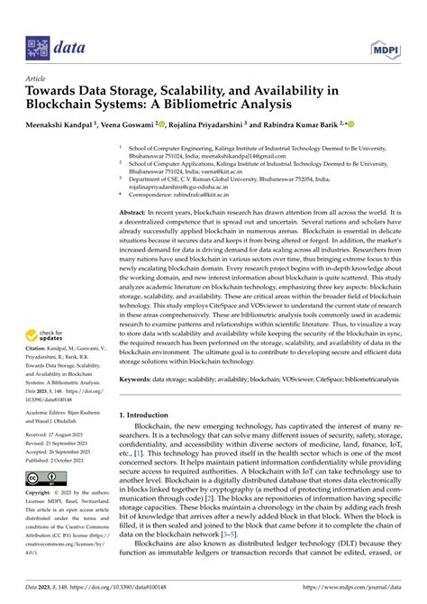 PDF Towards Data Storage Scalability And Availability In Blockchain Systems A Bibliometric