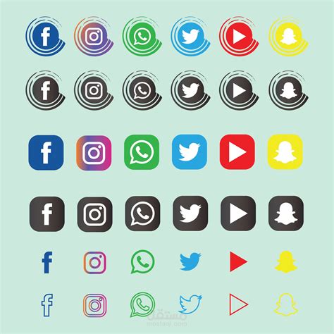 ايقونات مواقع التواصل الاجتماعي مستقل