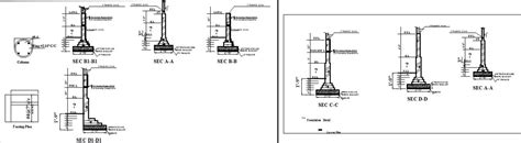 Foundation Plan And Footing Details Design In Autocad 2d Drawing Cad File Dwg File