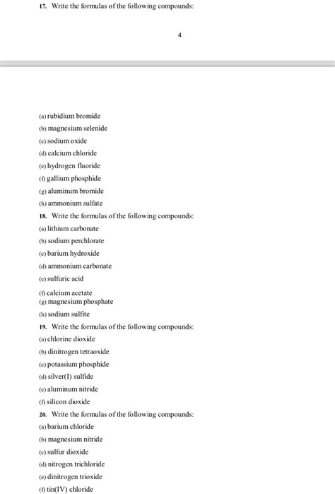 Solved Write the formulas of the following compounds:4(a) | Chegg.com