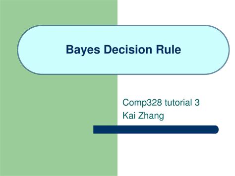 PPT Bayesian Decision Rule In Pattern Classification PowerPoint Presentation ID 9648682