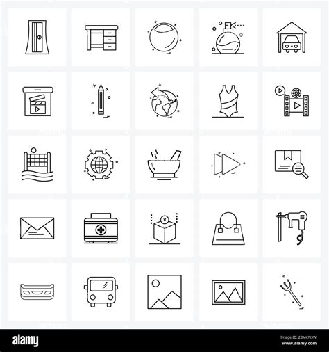 Pack Of 25 Universal Line Icons For Web Applications Film Production