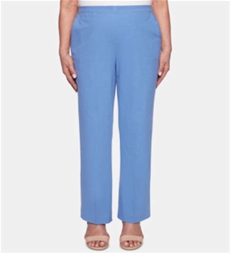 Alfred Dunner Womens Summer Wind Proportioned Pants Dress Pants Blue