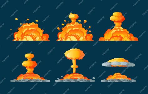 Premium Vector Frame Animation With Effect Of Burning Explosion