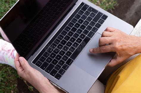 Above View Of Woman S Hands While Typing On Keyboard Computer Using