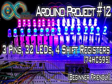 Pins Leds Shift Registers Hc Arduino Project Hub