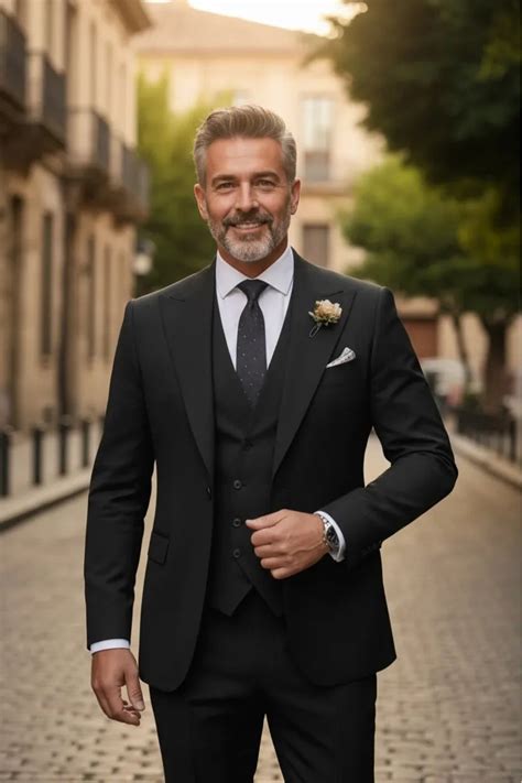 Mens Slim Fit 3 Piece Suit Peak Lapel Formal Wear Wehilion®