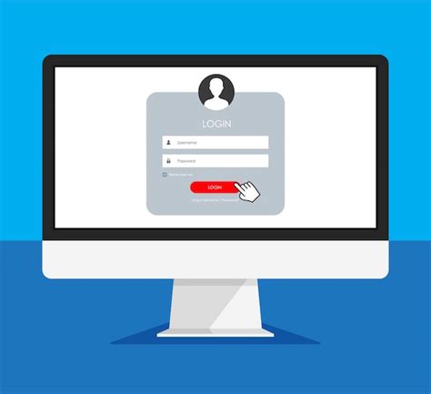 Premium Vector Registration Form And Login Form Page On A Monitor