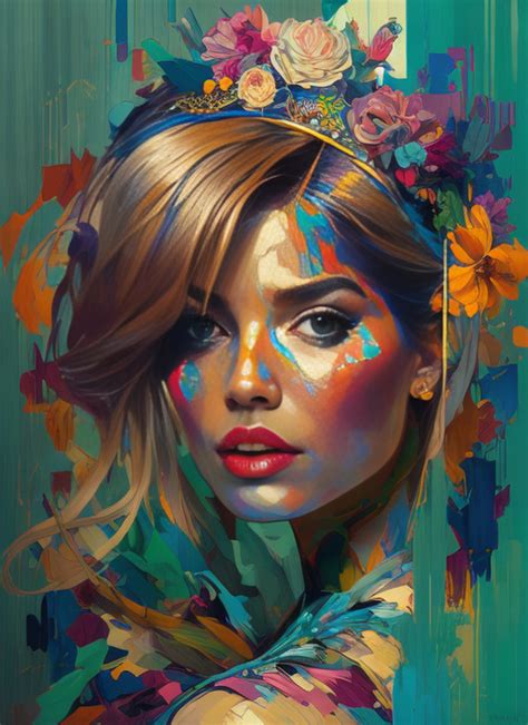 Abstract Portrait Painting Female Art Painting Canvas Art Painting