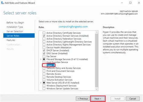 Install And Configure Hyper V On Windows Server ComputingForGeeks