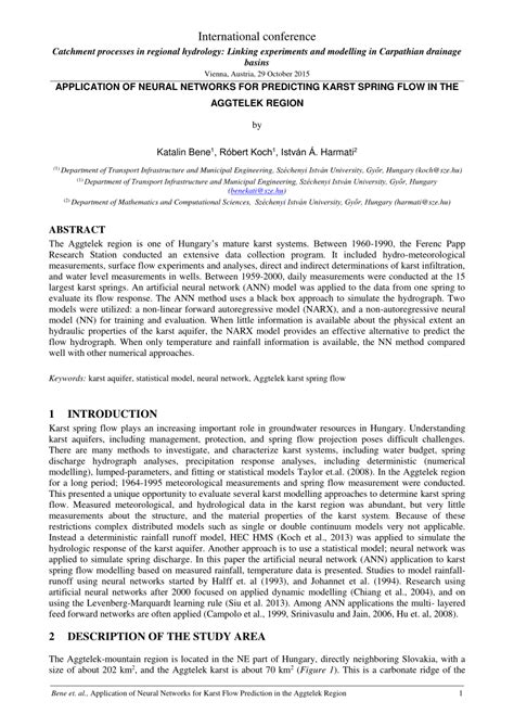 Pdf Application Of Neural Networks For Predicting Karst Spring Flow