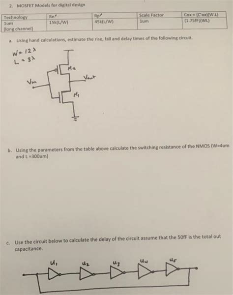 Solved MOSFET Models For Digital Design A Using Hand Chegg