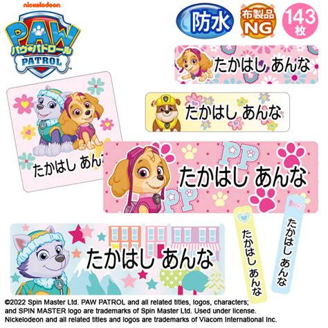 お名前シール 防水 耐水 入園 パウパトロール アニメ 名前入り ネームシール おなまえシール レンジ 食洗機 送料無料 Pr Nas