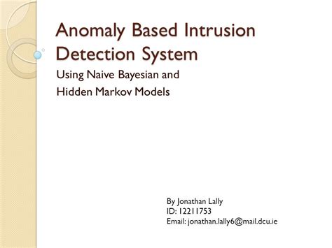 Anomaly Based Intrusion Detection System Ppt Video Online Download