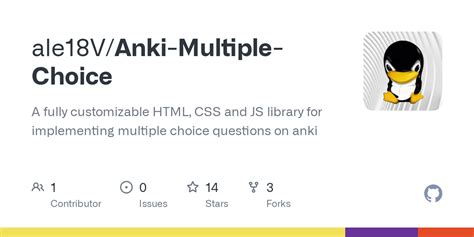 GitHub Ale18V Anki Multiple Choice A Fully Customizable HTML CSS