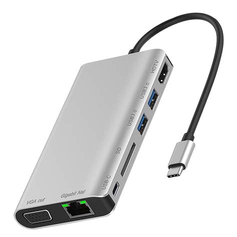 Usb C Hub 8 In 1 Usb C Docking Station Laptop Dock Grandado
