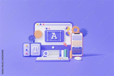 Ui Ux Design Developer Mobile System Application Software Development Concept Coding