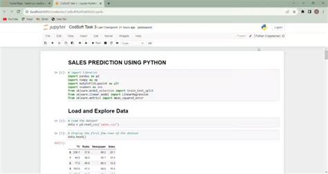 usha gaddalae on linkedin salespredictionusingpython datascience intern codsoft