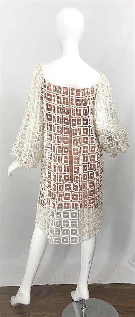 1960s Werle Beverly Hills Demi Couture Nude Ivory Silk Cotton 60s