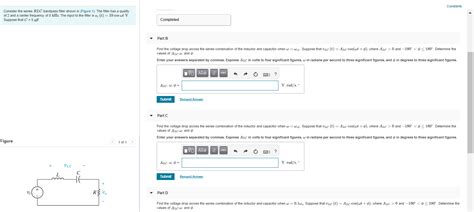 Solved Constants Consider The Series Rlc Bandpass Filter