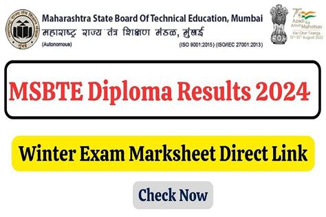 MSBTE Diploma Result 2024 Out Diploma Winter Semester Marksheet