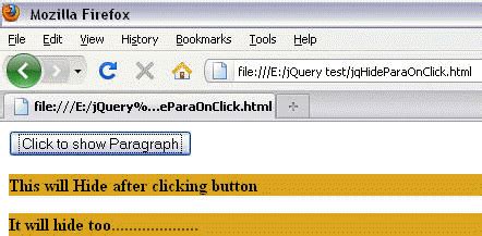 Hide Show Paragraph By Button Click