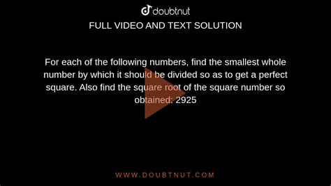 For Each Of The Following Numbers Find The Smallest Whole Number By W