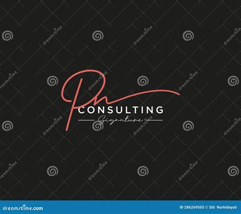 Initial Pn Signature Logo Collection Template Vector Hand Drawn