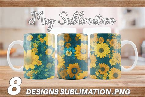 Mug Yellow Flowers Pattern Graphic By Artnoy · Creative Fabrica