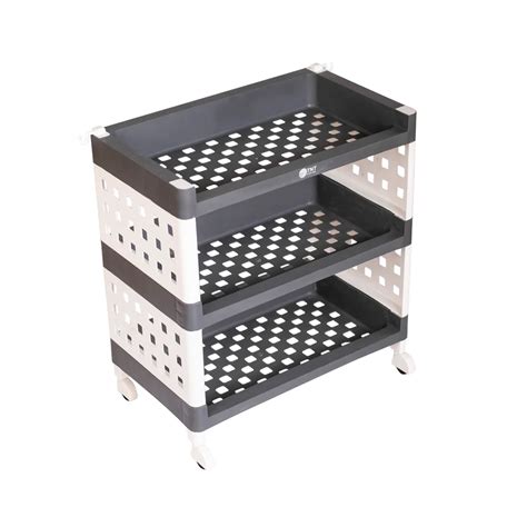 Plastic Free Standing Unit 3 Shelf Lexi Storage Racks For Home At