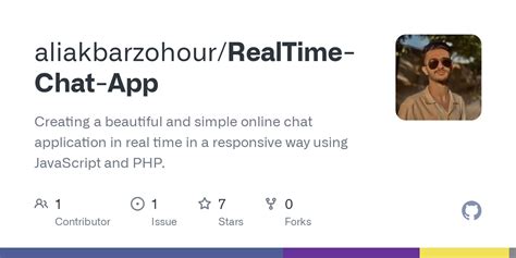 Github Aliakbarzohourrealtime Chat App Creating A Beautiful And