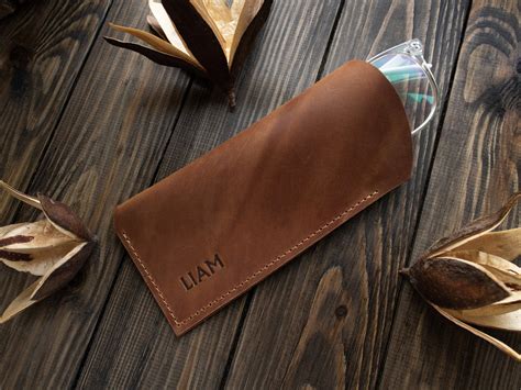 Personalized Leather Case For Eyeglasses Slim Holder For Etsy