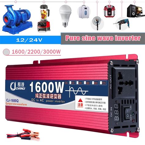 อินเวอร์เตอร์12v 220v 1600w 2200w 3000w 24v Dc เป็น220v Ac เครื่องแปลง