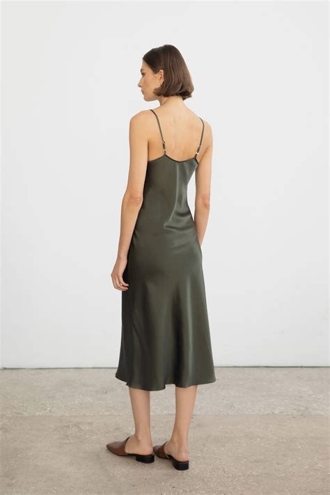 Many Colors V Neck Silk Slip Dress Midi Silk Bridesmaid Dress Etsy