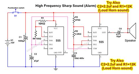 Bird Sound Generator Circuit Siren Sound Tone Generator