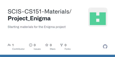GitHub SCIS CS151 Materials Project Enigma Starting Materials For