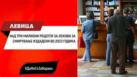 Над три милиони рецепти за лекови за смирување издадени минатата година алармираат од Левица